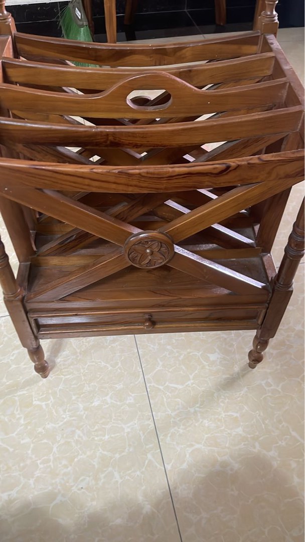 Rak buku / file Kayu Jati, Furniture & Home Living, Furniture, Shelves ...