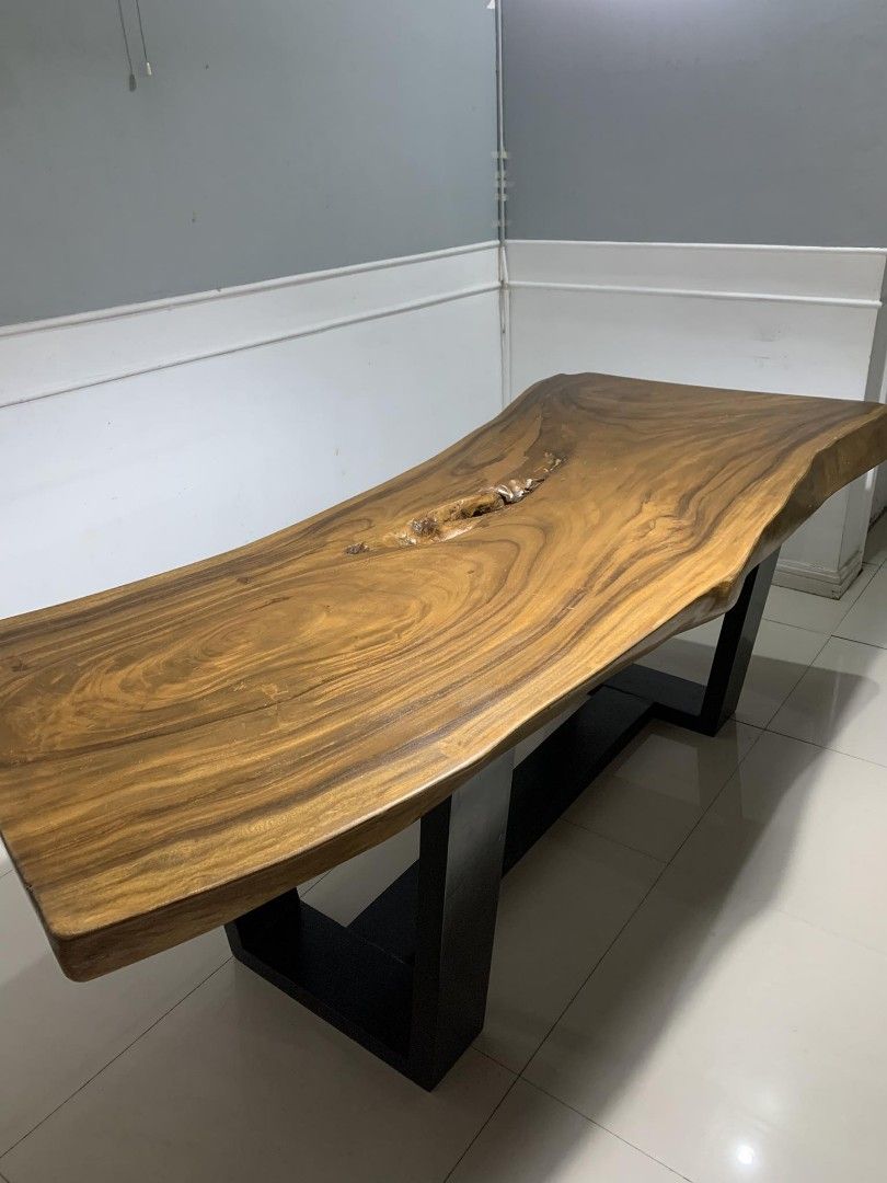 ‼️RUSH‼️ Full Acacia Slab table, Furniture & Home Living, Furniture ...