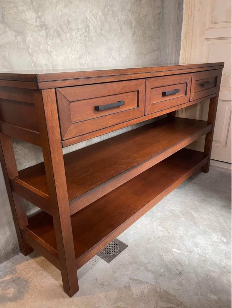 Solid Wood Table Console, Furniture & Home Living, Furniture, Shelves, Cabinets & Racks on Carousell