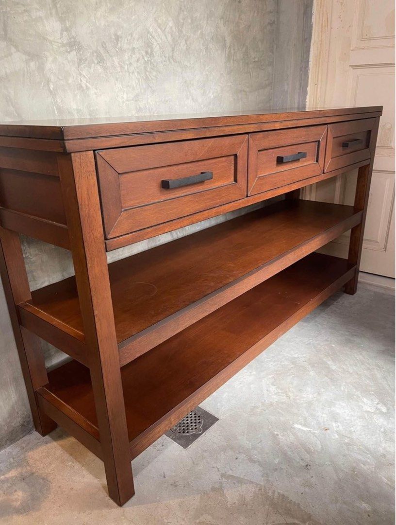 Solid Wood Table Console, Furniture & Home Living, Furniture, Shelves, Cabinets & Racks on Carousell