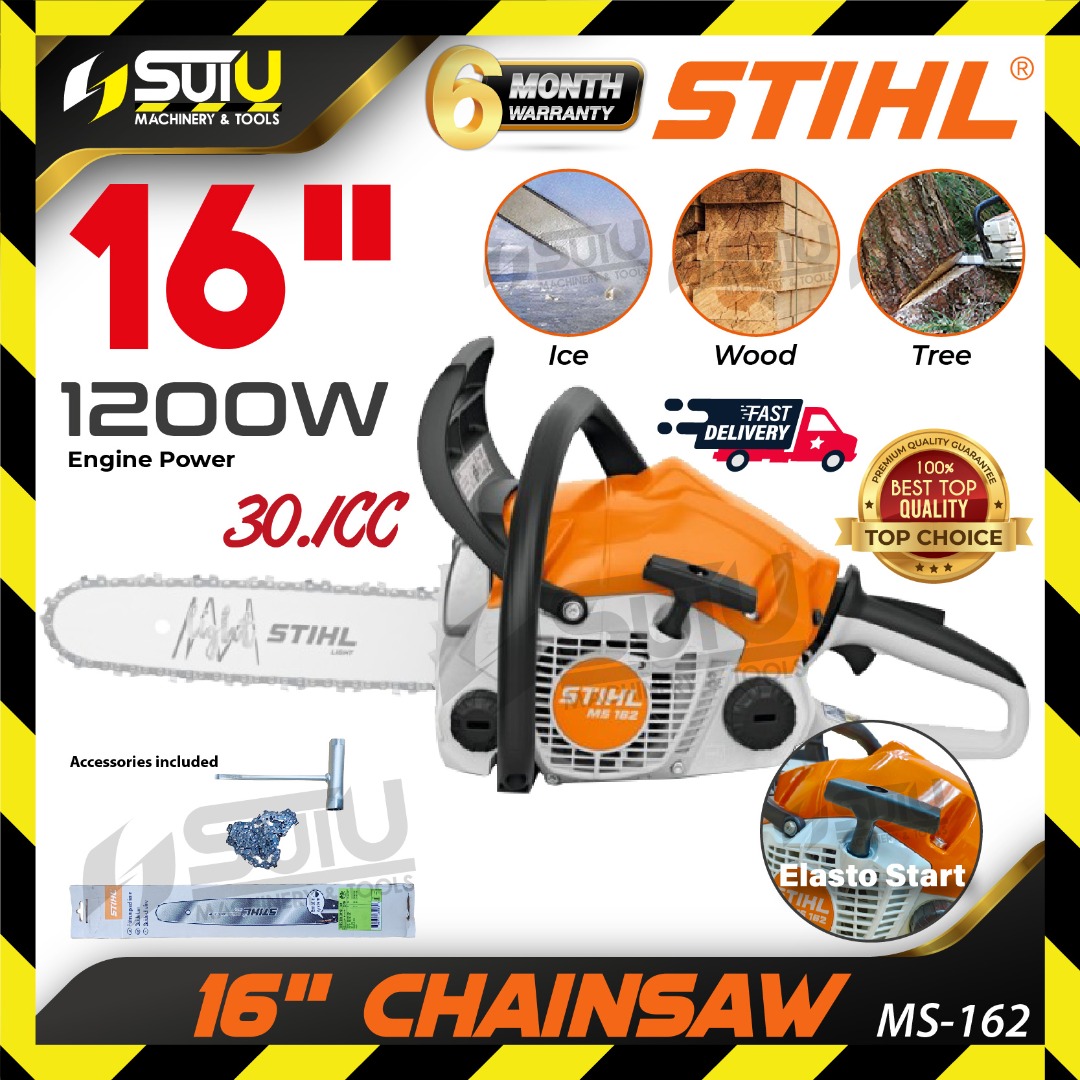 STIHL MS-162 / MS162 30.1CC 16" Petrol Chainsaw / Chain saw 1200W ...