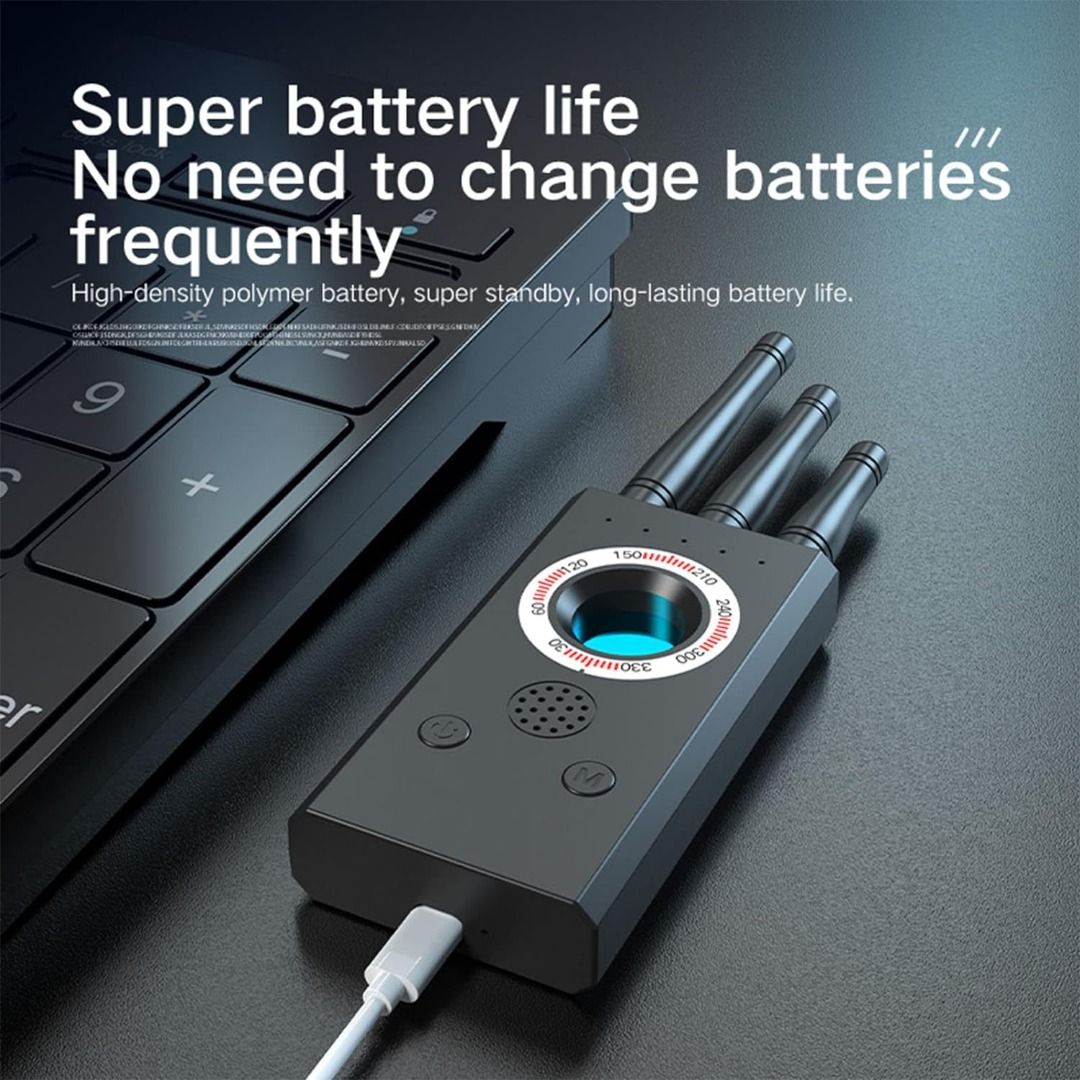 T16 RF 智慧無線訊號隱藏攝影機偵測器帶指示燈，無線音訊竊聽器攝影機偵測器查找器 sysckp T16 RF Intelligent ...