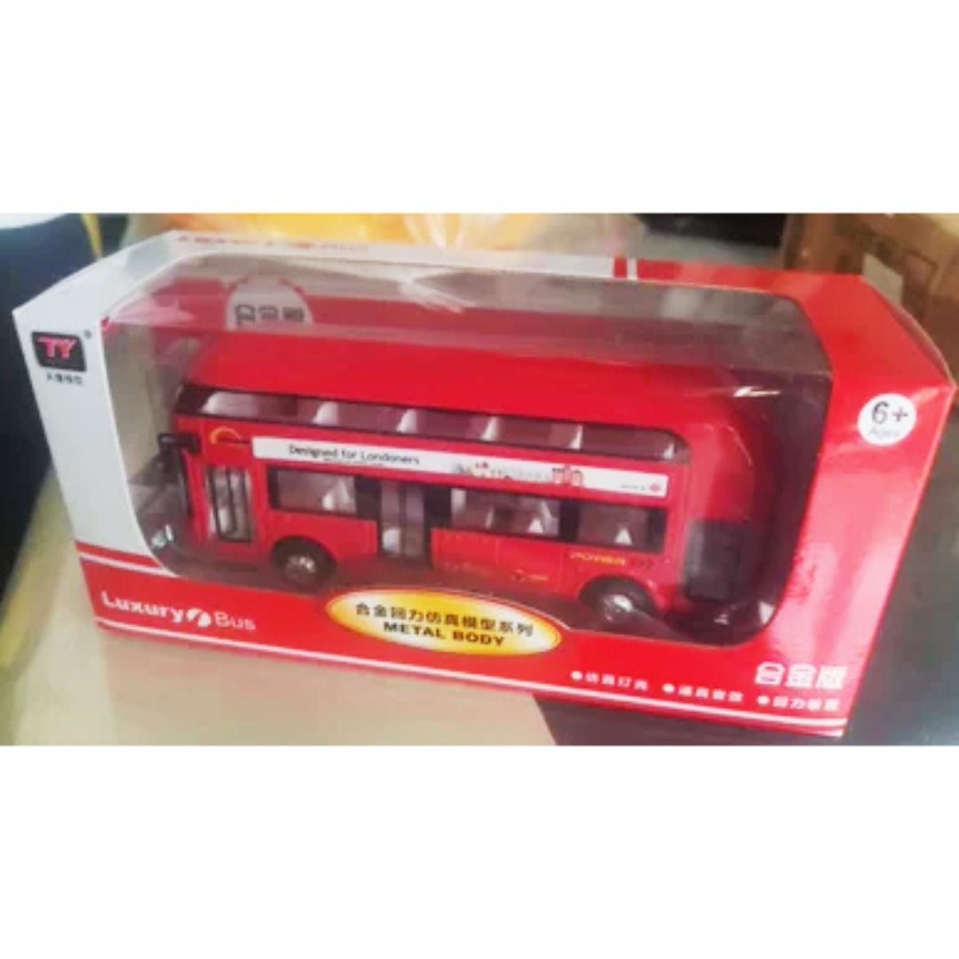 Toy Car Model,Children's Double Decker Bus Toy London Bus Model, Boy ...