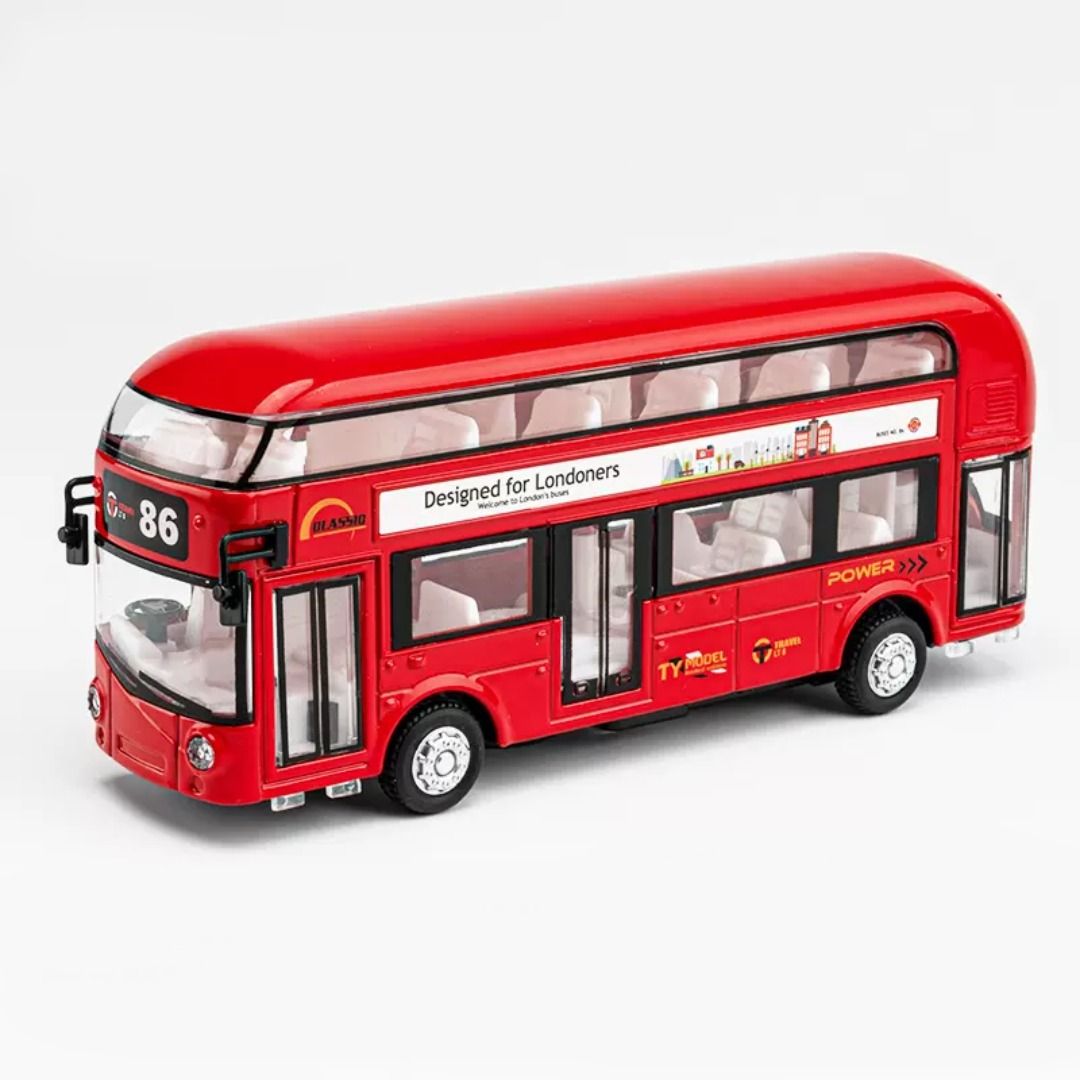 Toy Car Model,Children's Double Decker Bus Toy London Bus Model, Boy ...