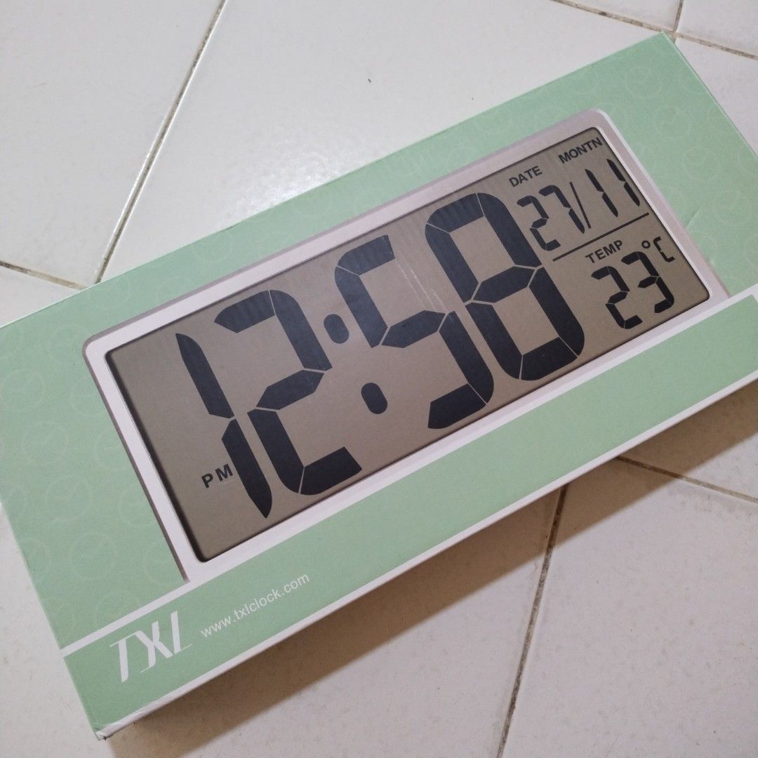 TXL Jumbo LCD display clock, Furniture & Home Living, Home Decor ...