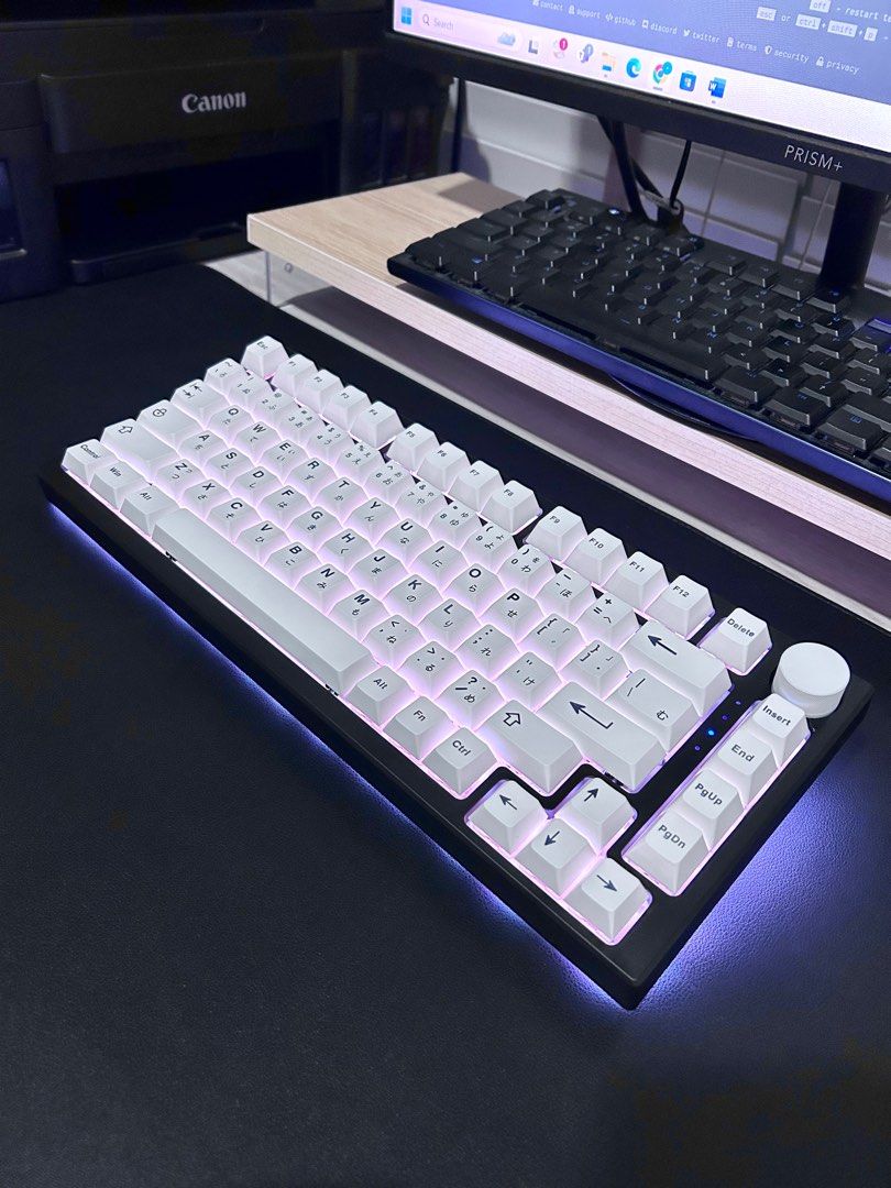 75% Custom Mechanical Keyboard (Jap white keycaps) - Tri mode - Fully modded, Computers & Tech ...