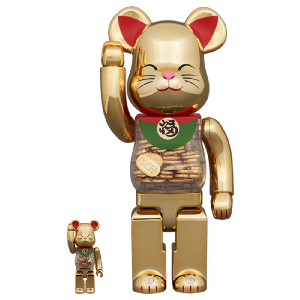 *實體店預訂* 「日限」招き猫 小判 開運 金メッキ 100％ & 400％ / 1000% Be@rBrick, 興趣及遊戲, 玩具 ...