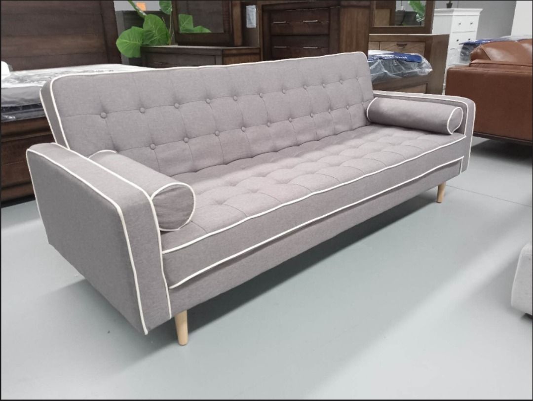 BEST SALE! SOFIA SOFA BED 3 SEATER - GREY SHOP NOW! , Home & Furniture, Furniture on Carousell