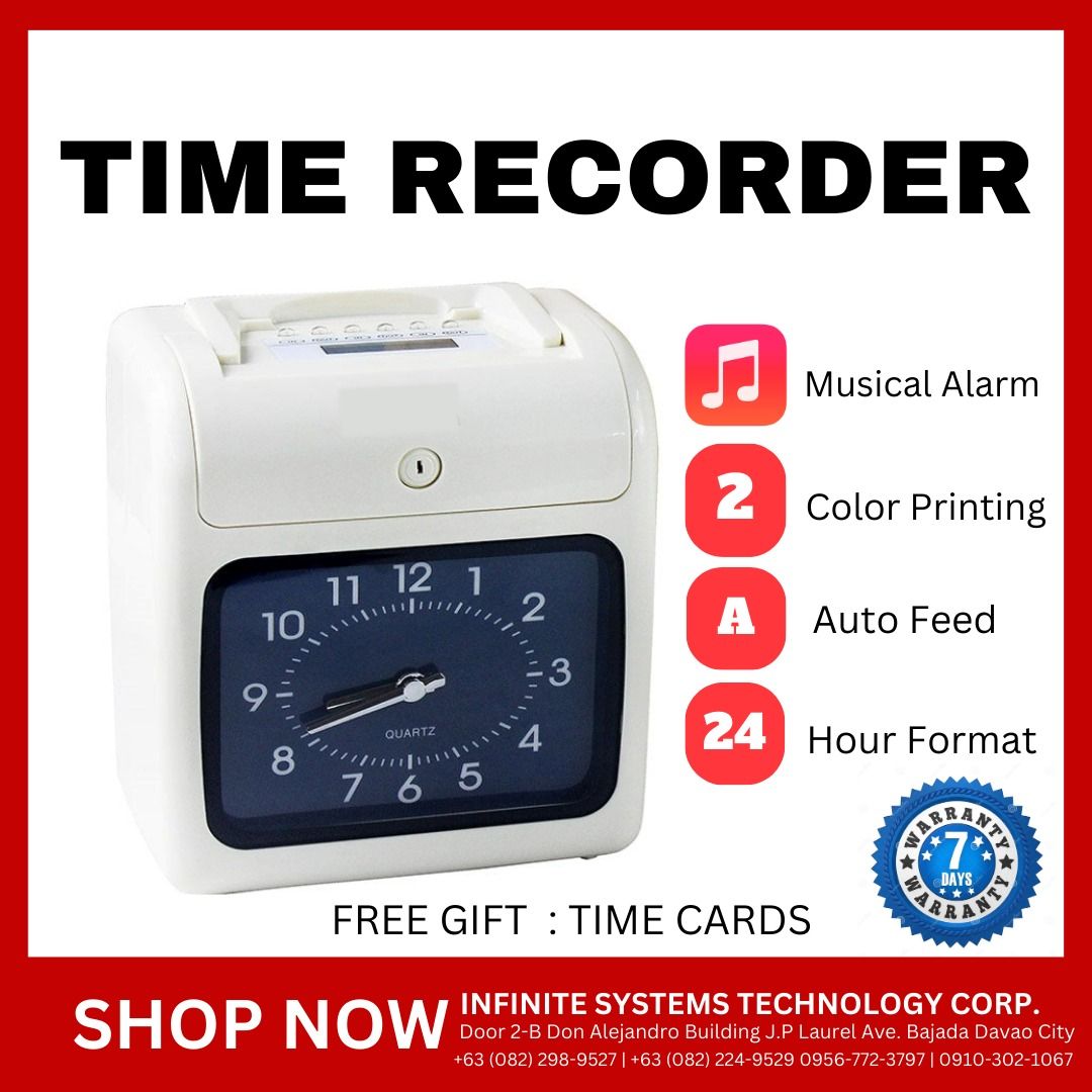 Time Recorder Machine with Analog Display, S180P Bundy clock, Time ...