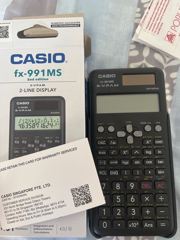 Casio Fx-991Ms, Hobbies & Toys, Stationery & Craft, Stationery & School ...