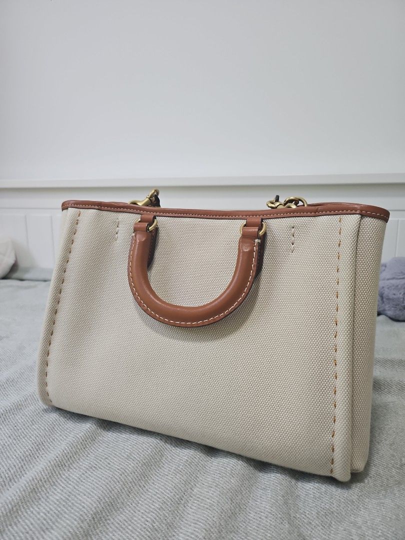 Coach Reese Canvas Tote 28, Women's Fashion, Bags & Wallets, Shoulder ...