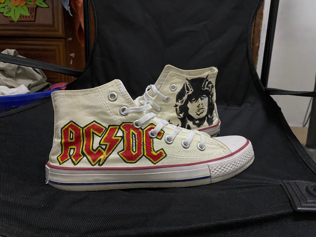 CUSTOM ACDC CONVERSE, Men's Fashion, Footwear, Sneakers on Carousell