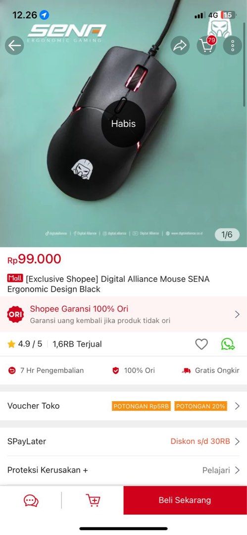 Digita Alliance Official Mouse Laptop Komputer SENA Egronomic Design ...