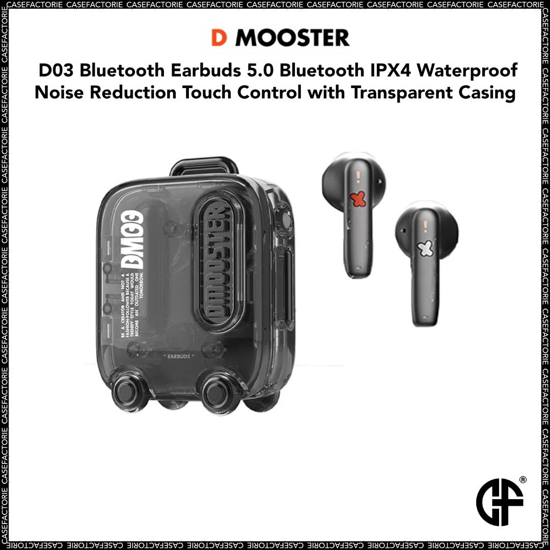 DMOOSTER D03 Bluetooth Earbuds 5.0 Bluetooth IPX4 Waterproof Noise ...