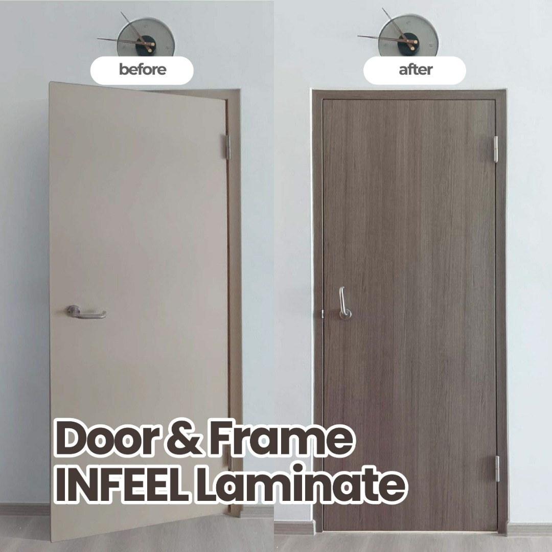 Door and Door Frame Laminate / HDB Door Laminate / Room Door Sticker ...