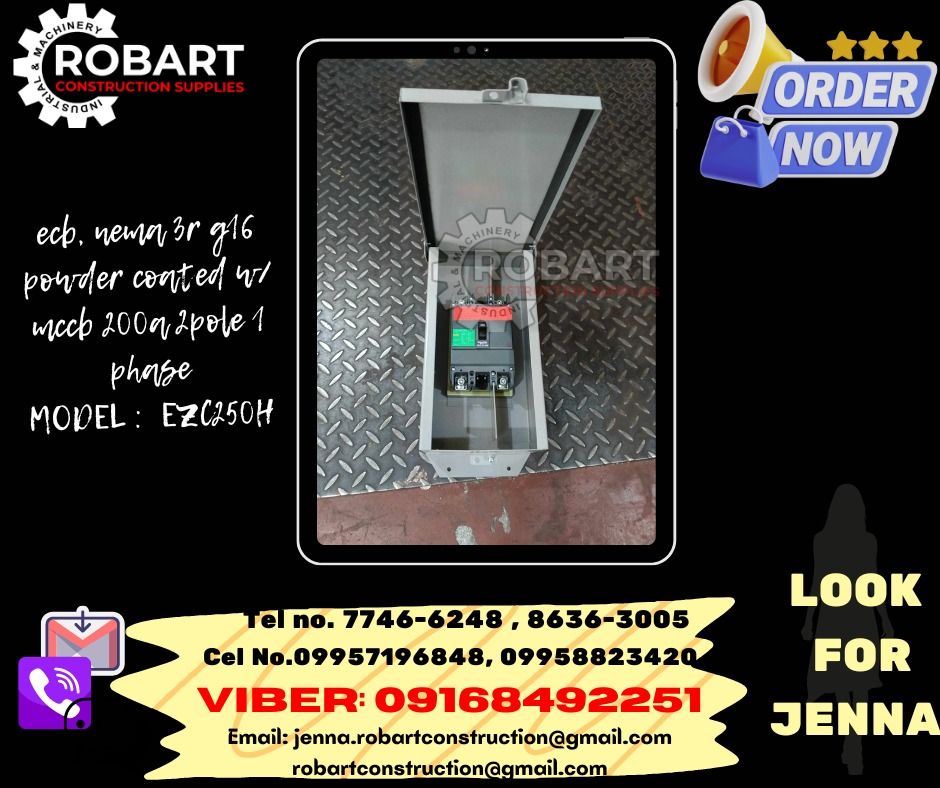 ecb, nema 3r g16 powder coated w/ mccb 200a 2pole 1 phase MODEL ...