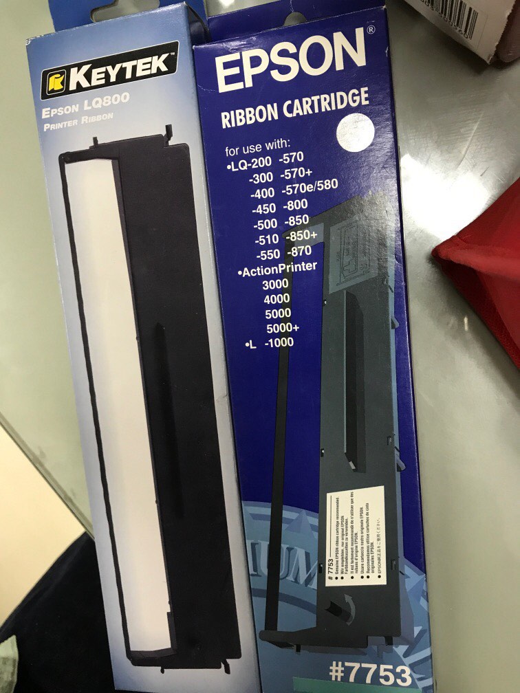 Epson / Keytek printer black ribbon cartridge tape 原廠/代用色帶 , 興趣及遊戲, 手作 ...