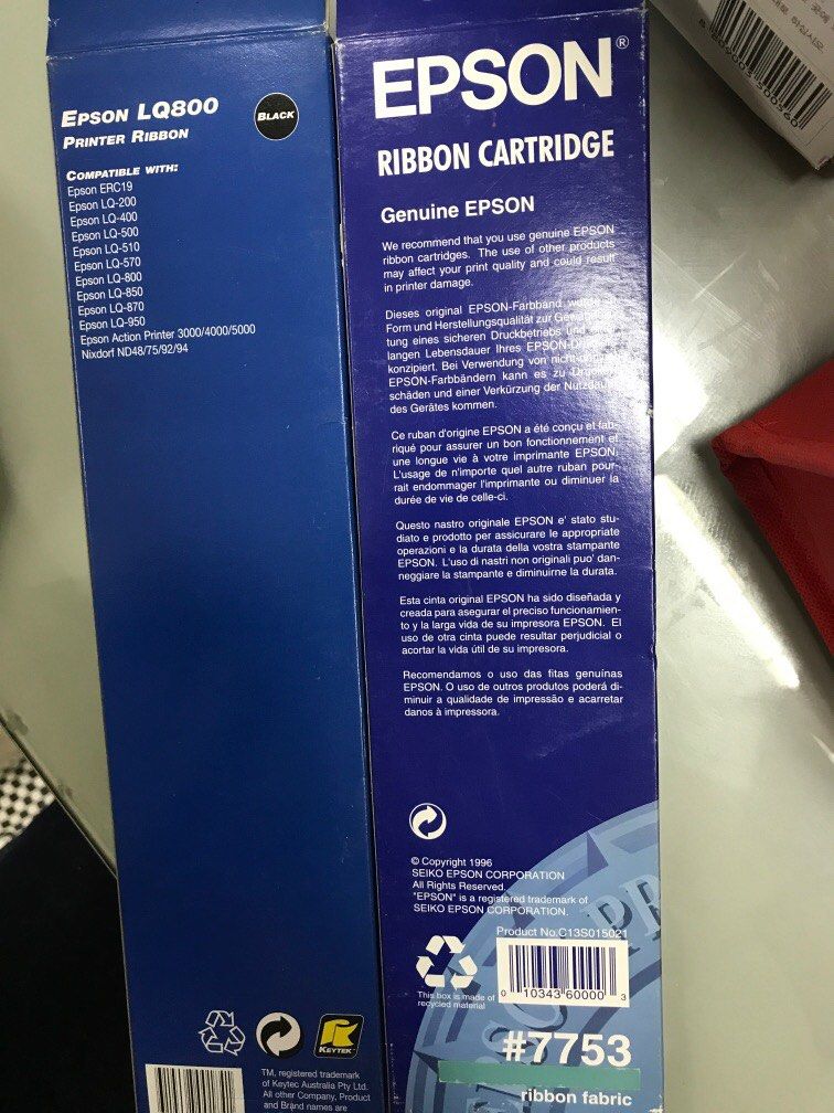 Epson / Keytek printer black ribbon cartridge tape 原廠/代用色帶 , 興趣及遊戲, 手作 ...