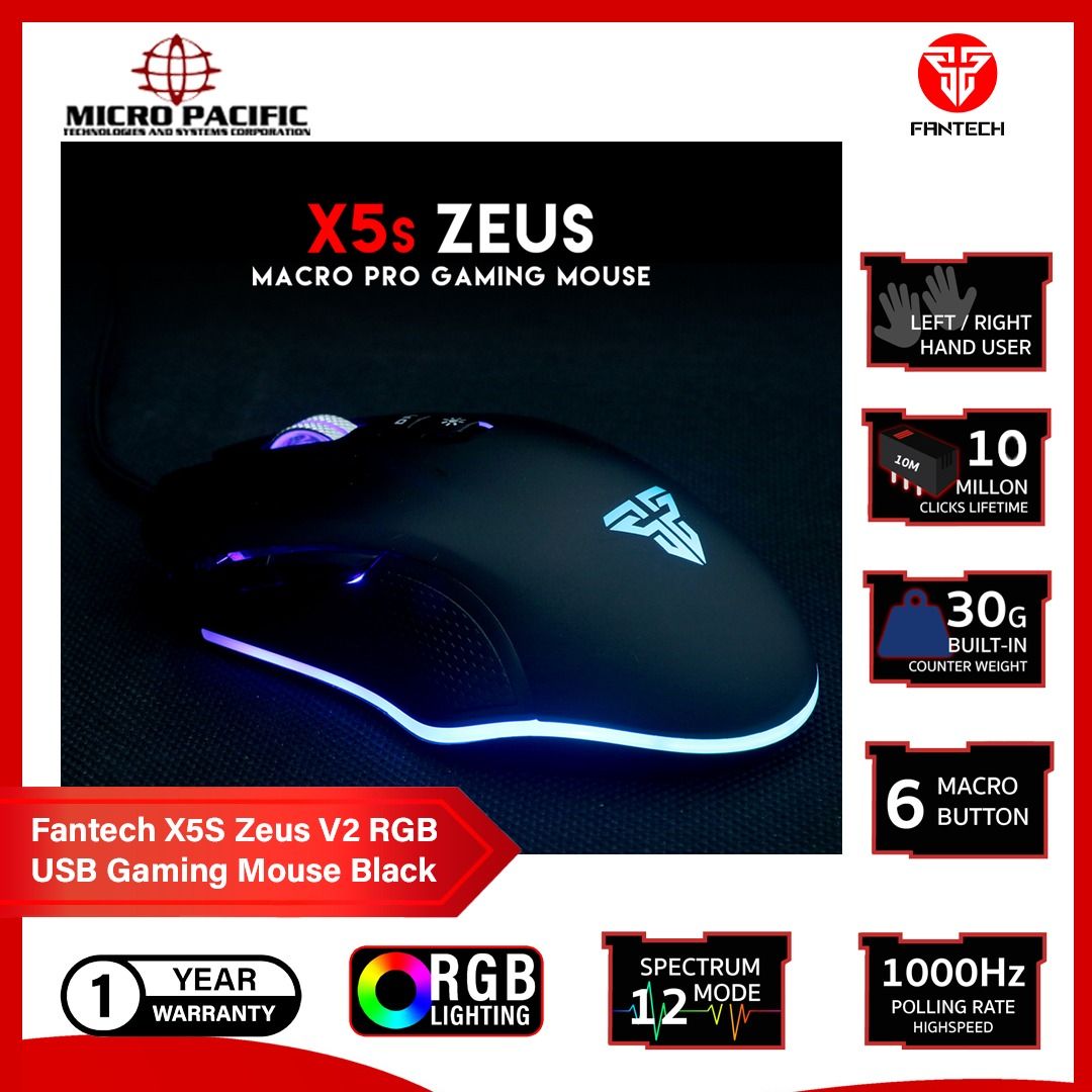Fantech X5S Zeus V2 RGB Gaming Mouse Gaming Mouse for Laptop and ...