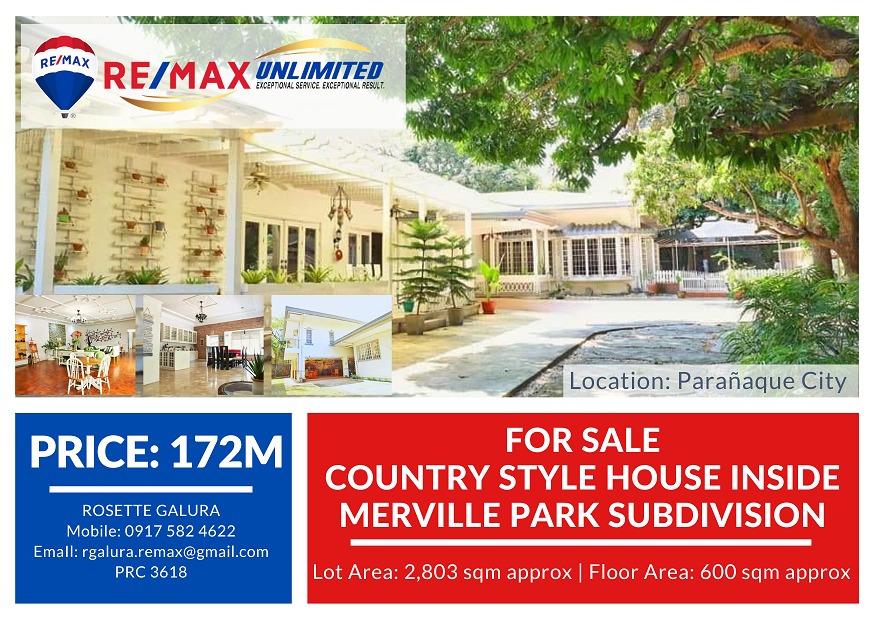For Sale Country Style House inside Merville Park Subdivision Paranaque ...