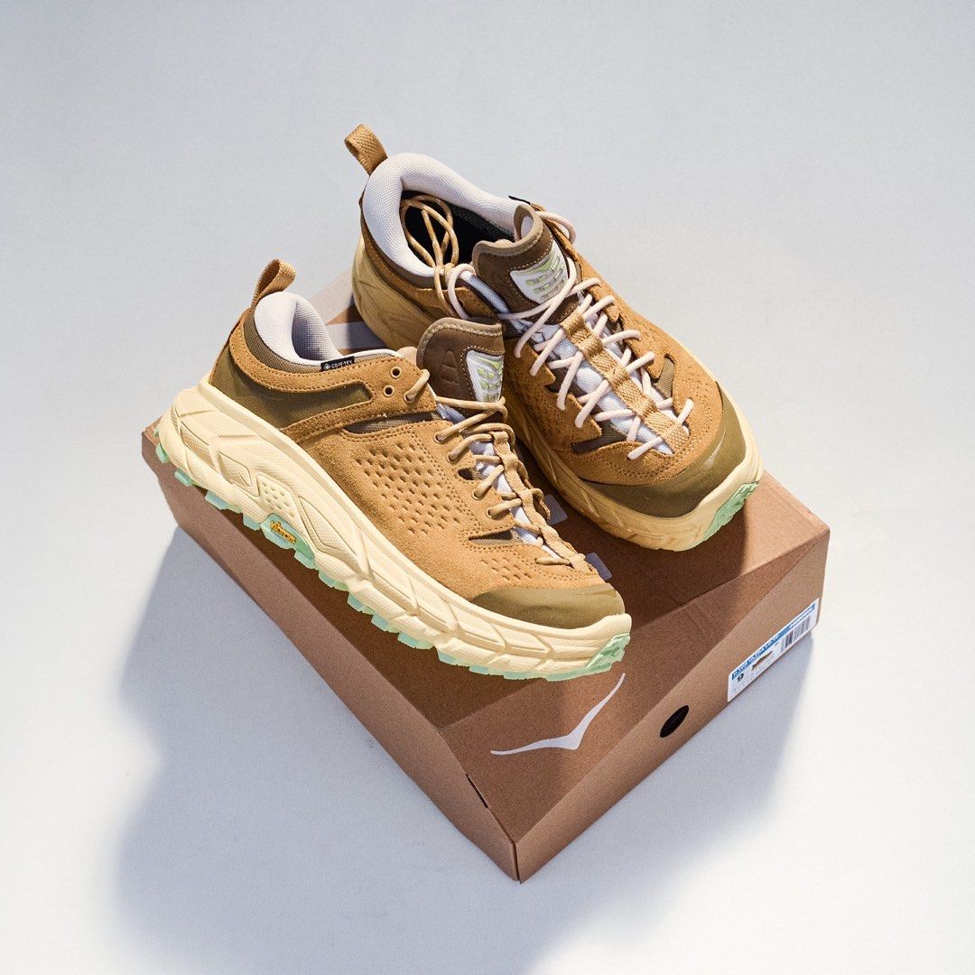 Hoka One One Elite Terrain System Tor Ultra Lo Wheat Mushroom on Carousell