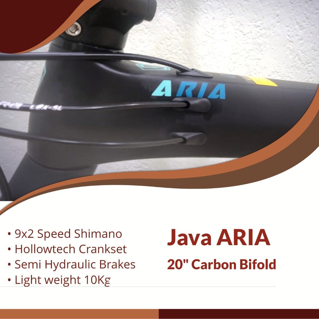 Java Aria, Carbon Frame, 9x2 Speed, Semi Hydraulic Brakes, Hollowtech Crankset | One Year ...