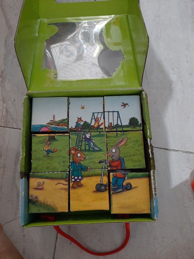 Jigsaw building blocks axel scheffler, Toys & Collectibles, Mainan di ...