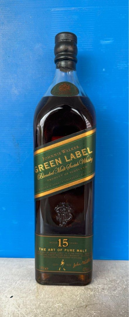 JOHNNIE WALKER GREEN LABEL 15 YO 43% 1L, Food & Drinks, Beverages on Carousell