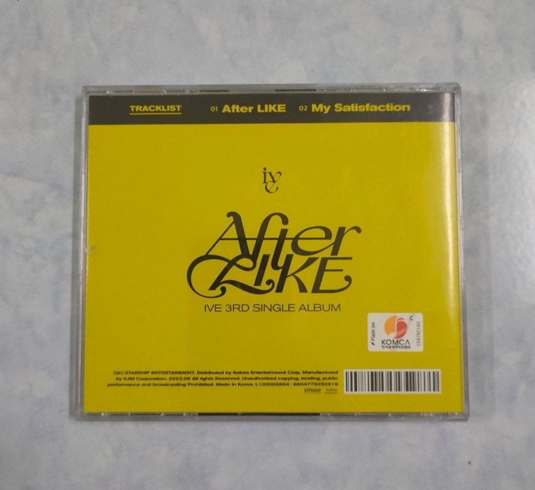 Kpop cd Afterlike ive 3rd single album, Hobbies & Toys, Music & Media, CDs & DVDs on Carousell