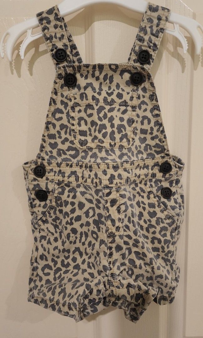 Leopard print overalls, Babies & Kids, Babies & Kids Fashion on Carousell