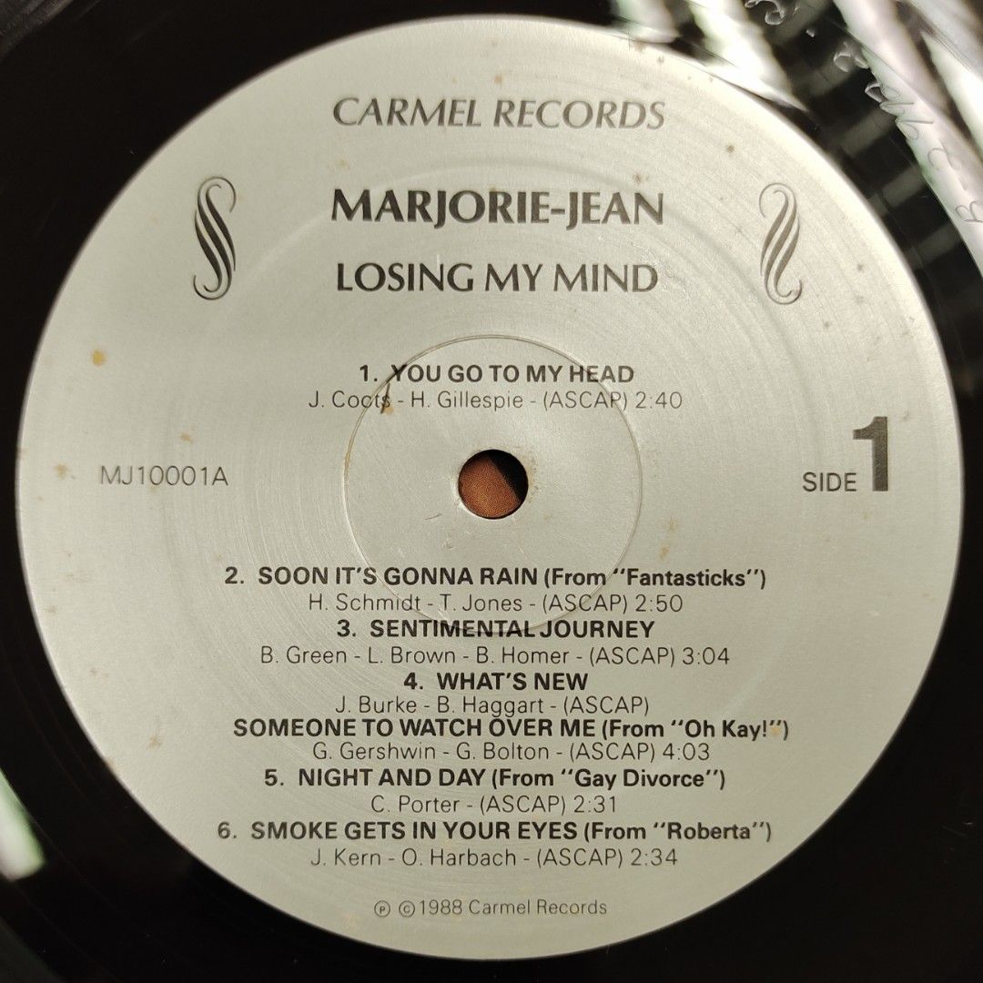 LP Vinyl 黑膠 1988 Marjorie-Jean - Losing My Mind, Hobbies & Toys, Music & Media, Vinyls on Carousell