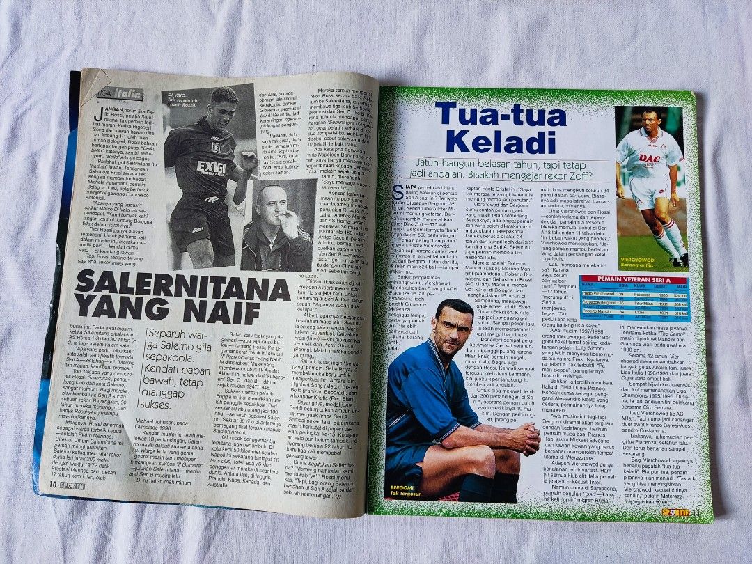 MAJALAH BOLA VINTAGE SPORTIF TAHUN 1998 ORIGINAL 100%, Buku & Alat Tulis, Majalah & Lainnya di ...
