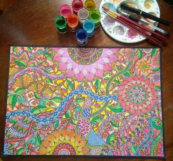 Mandalas doodle art, Hobbies & Toys, Stationery & Craft, Art & Prints ...