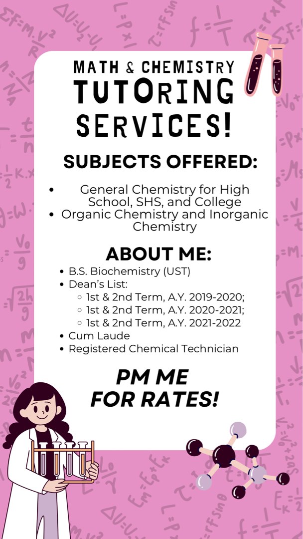Math and Chemistry (General, Inorganic, and Organic Chemistry) Tutor ...