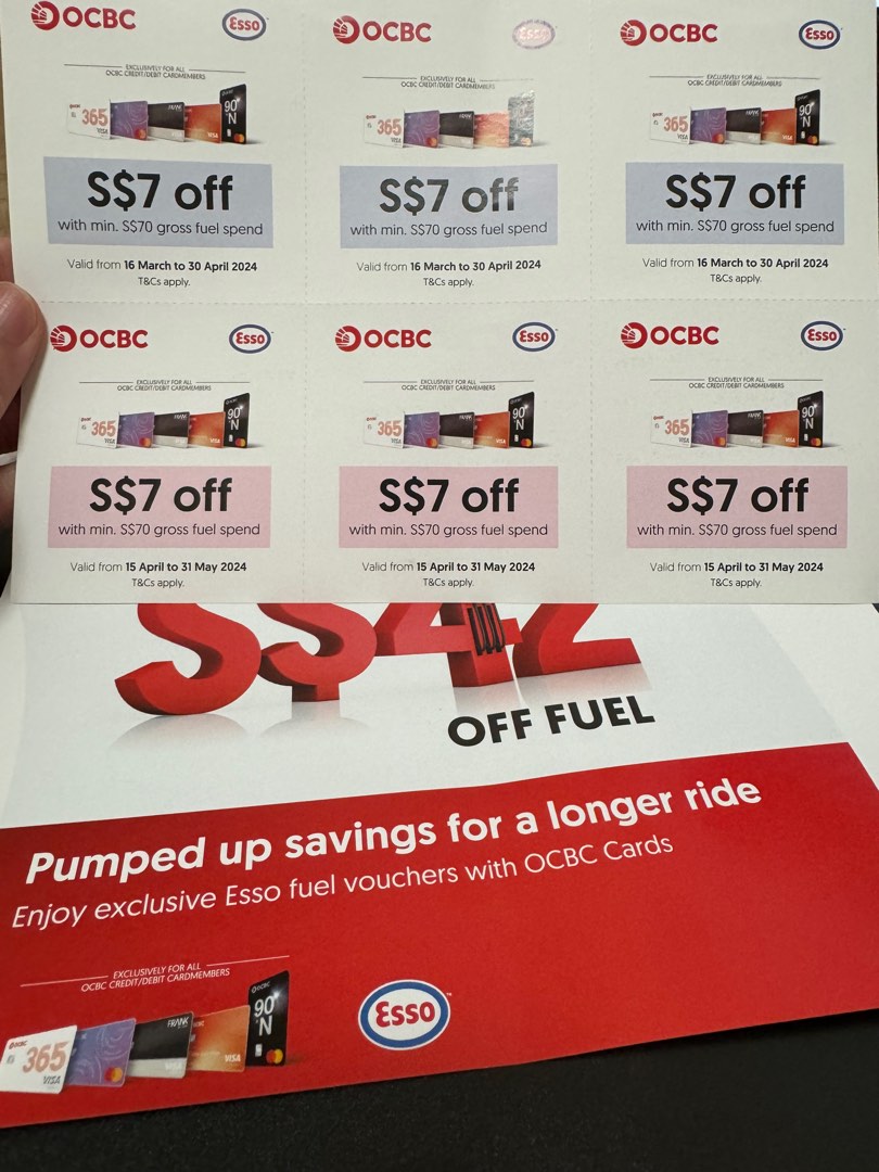 OCBC ESSO fuel voucher, Tickets & Vouchers, Vouchers on Carousell
