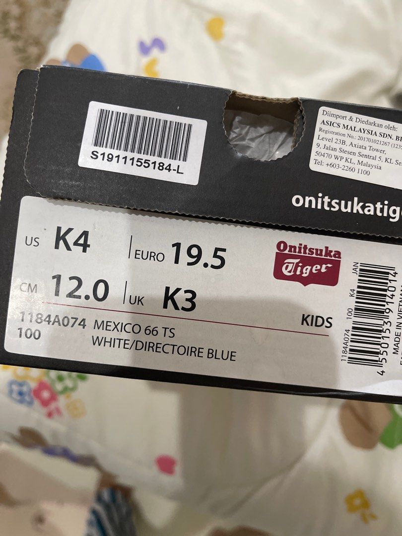 Onitsuka tiger original(with box), Babies & Kids, Babies & Kids Fashion ...