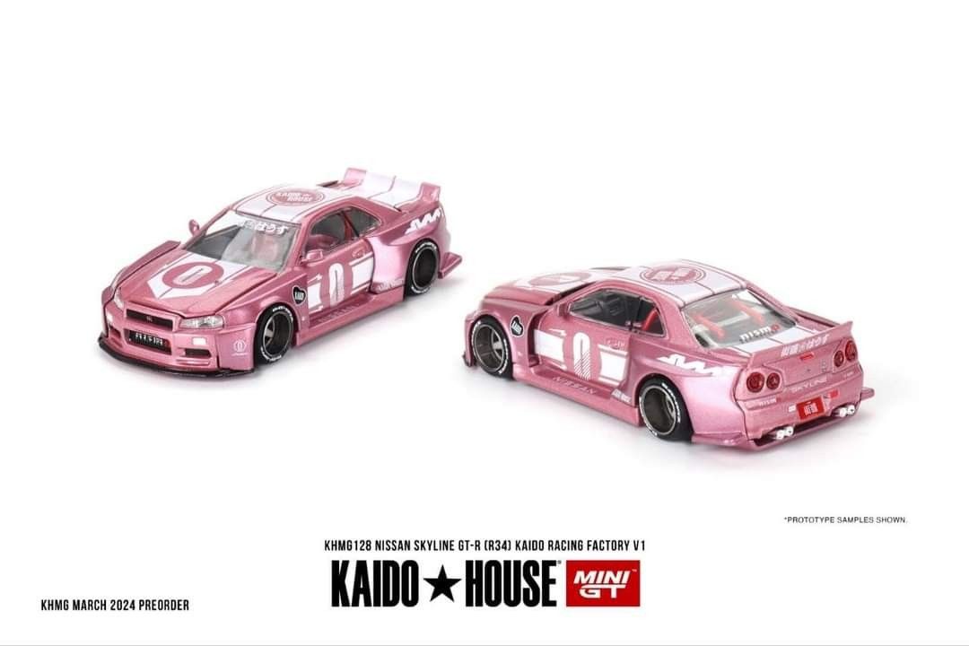 Preorders 1/64 Kaido House Nissan Skyline GTR R34 Pink Racing Factory ...