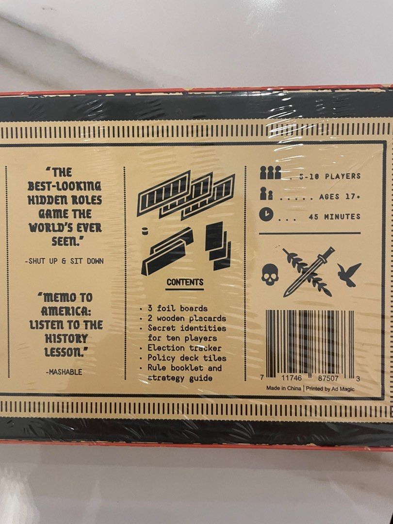 Secret Hitler board game for teens and adults, Hobbies & Toys, Toys ...