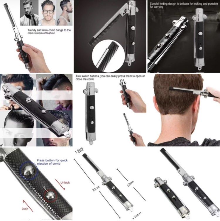 Comb, Folding Retro Comb, Tactical Flip comb, camping, hiking ...