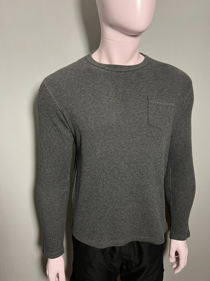 TF-27 MEN'S | GU BY UNIQLO WAFFLE KNIT CREWNECK LONG SLEEVE, Men's ...