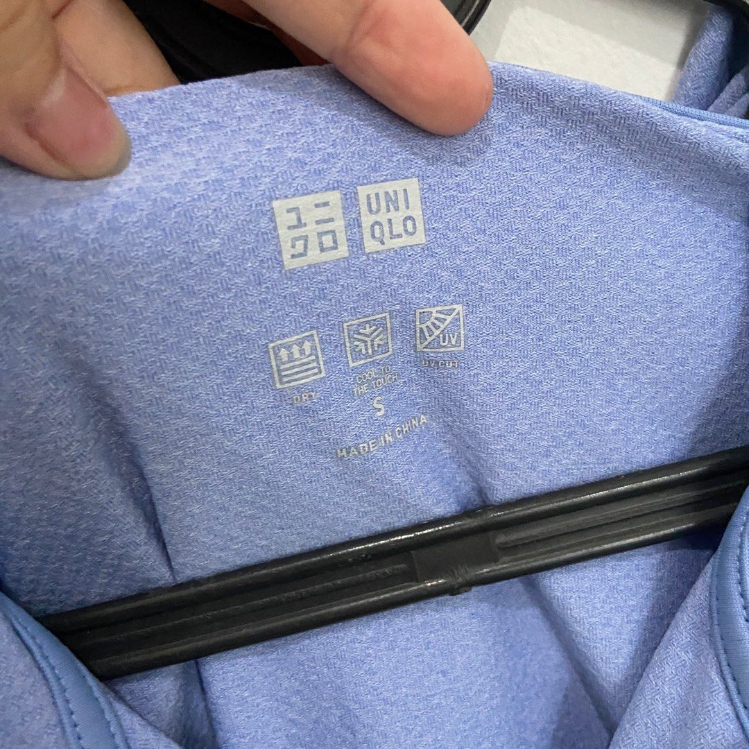 UNIQLO ORIGINAL AIRISM RUNNING JACKET JAKET BLUE PURPLE BIRU UNGU ...