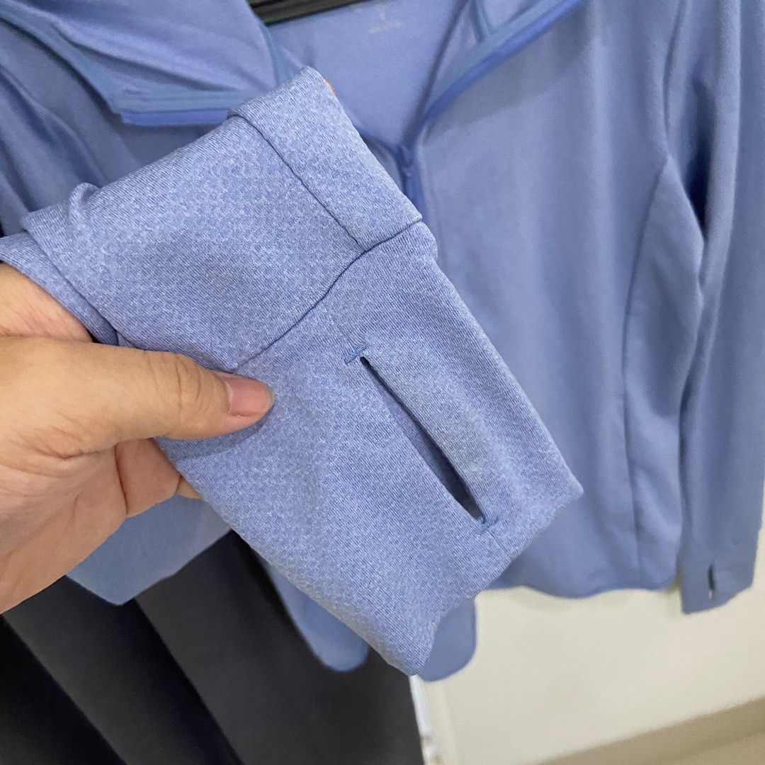 UNIQLO ORIGINAL AIRISM RUNNING JACKET JAKET BLUE PURPLE BIRU UNGU ...