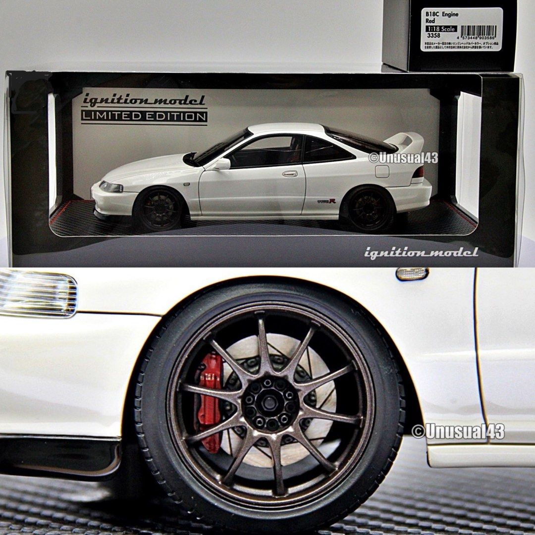 1/18 Ignition Model Honda Intergra DC2 Type R Pearl White with B18C ...
