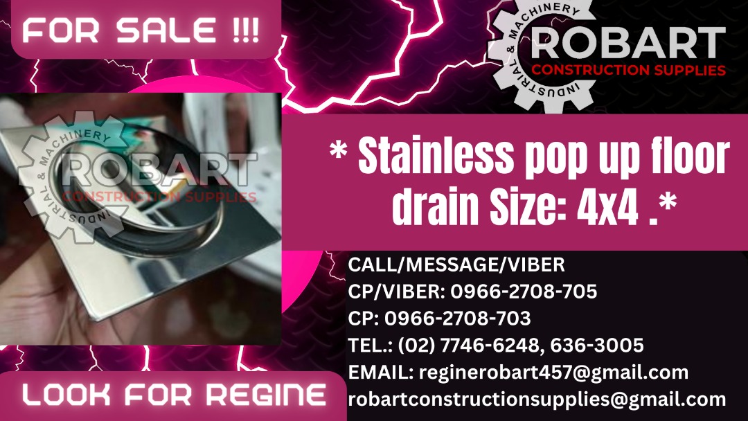 * Stainless pop up floor drain Size: 4x4 .*, Commercial & Industrial ...