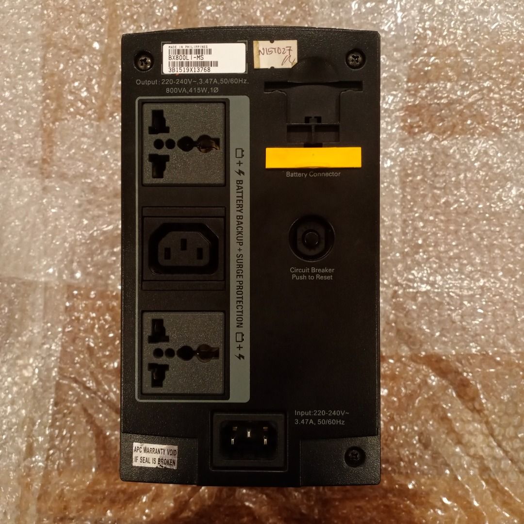 APC Back-UPS 800VA, 230V, AVR, Universal and IEC Sockets, Computers ...