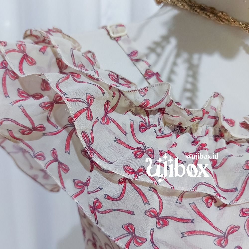 Balletcore Ribbon Summer Dress Ruffle Coquette gyaru thrift kawaii ...