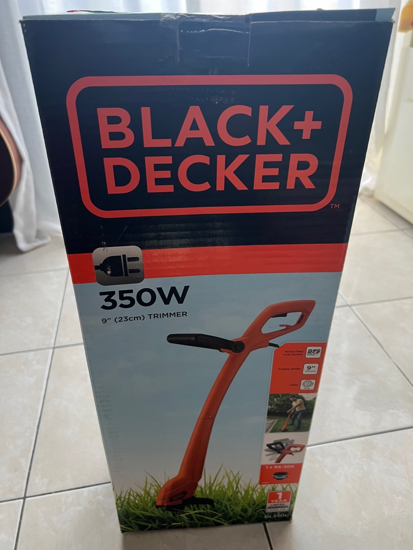 Black & Decker Grass cutter + Tactix Storage box, Furniture & Home ...