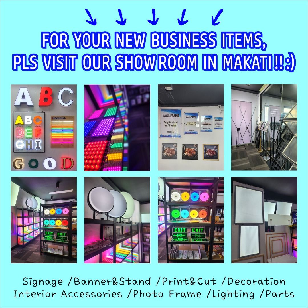 Durable Round and Square Single Face Signages, Menu LED Film Signages ...