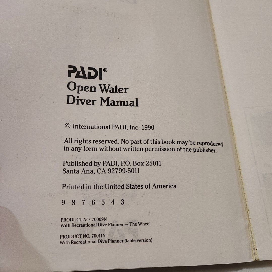 (ENG) PADI - Open Water Diver Manual, Hobbies & Toys, Books & Magazines ...