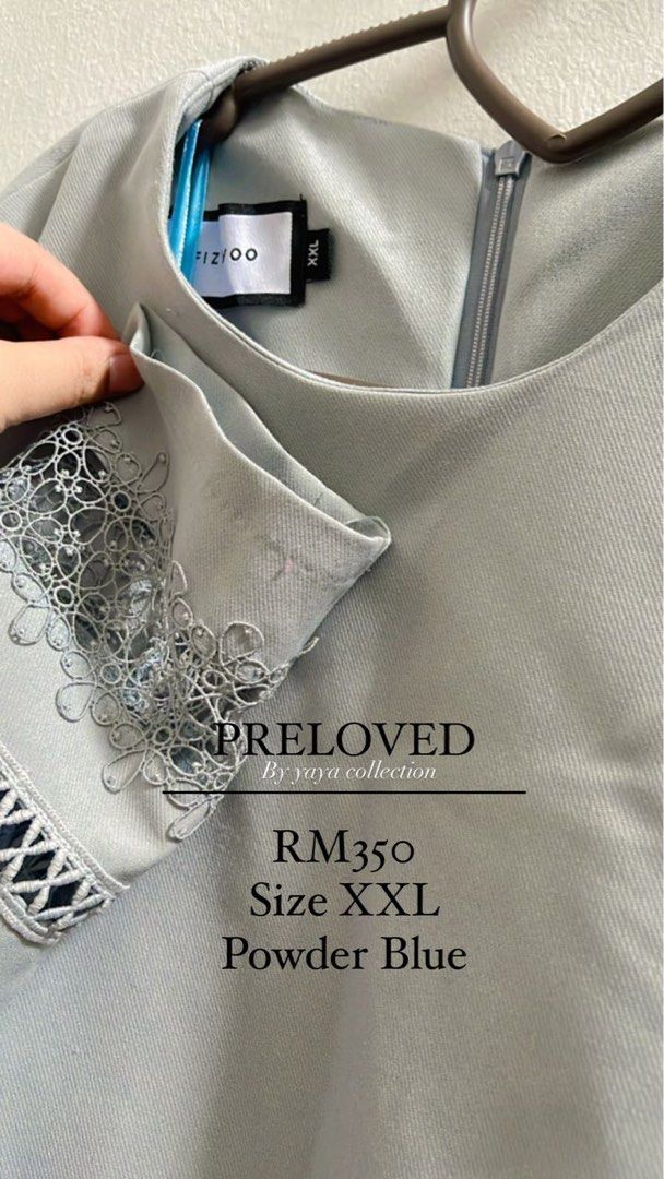 Fiziwoo Baju Kurung (Powder Blue), Women's Fashion, Muslimah Fashion ...